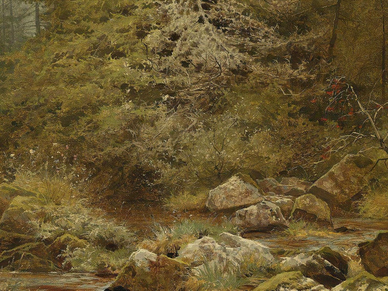 Forest Landscape Print Vintage Forest Art Big Oak Forest - Etsy