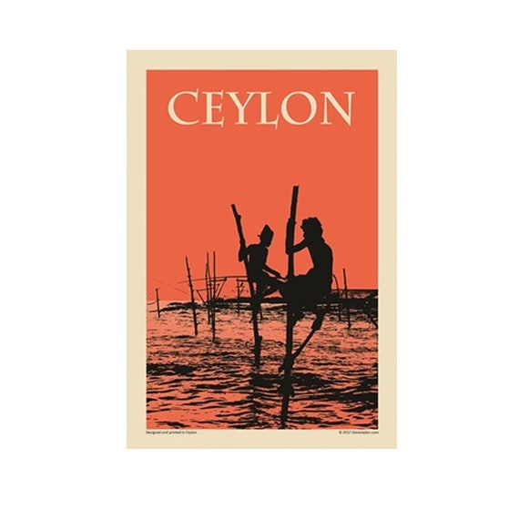 Art & Collectibles Ceylon Retro Posters Ceylon Beach 2 Retro Posters ...
