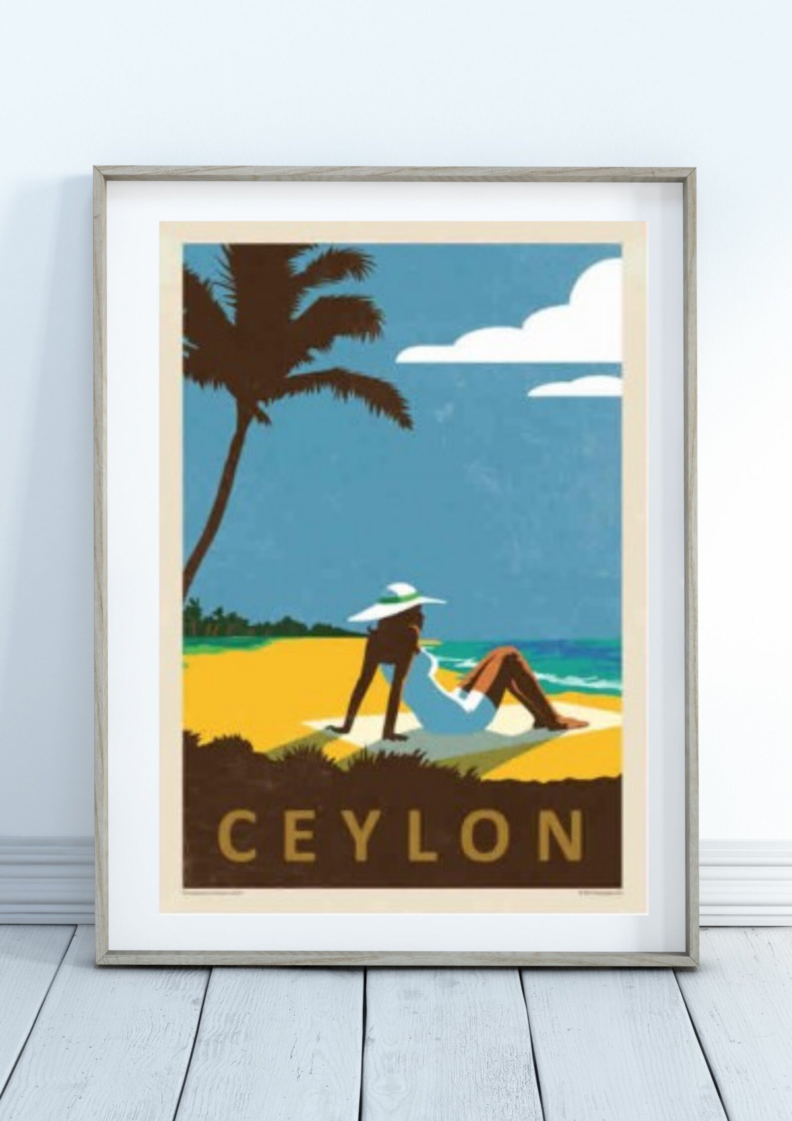 Retro Posters Ceylon Beach 2 Retro Posters Ceylon | Etsy