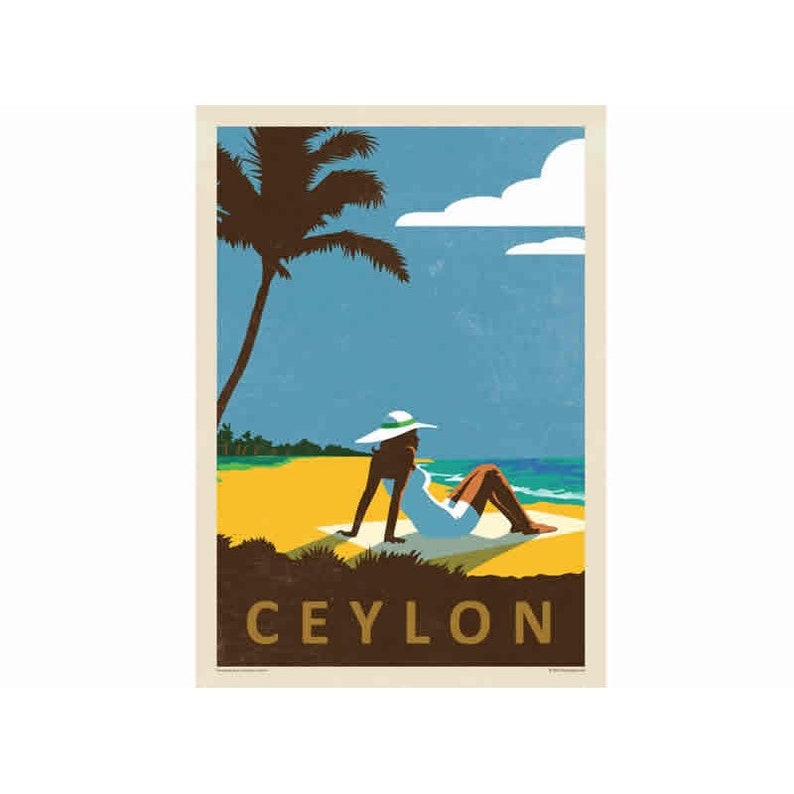 Retro Posters Ceylon Beach 2 Retro Posters Ceylon | Etsy