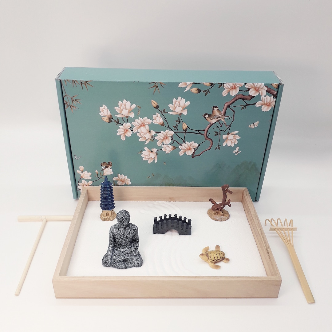 Japanese Miniature Zen Garden, Dry Landscape Theme, 26x19x3cm Large ...