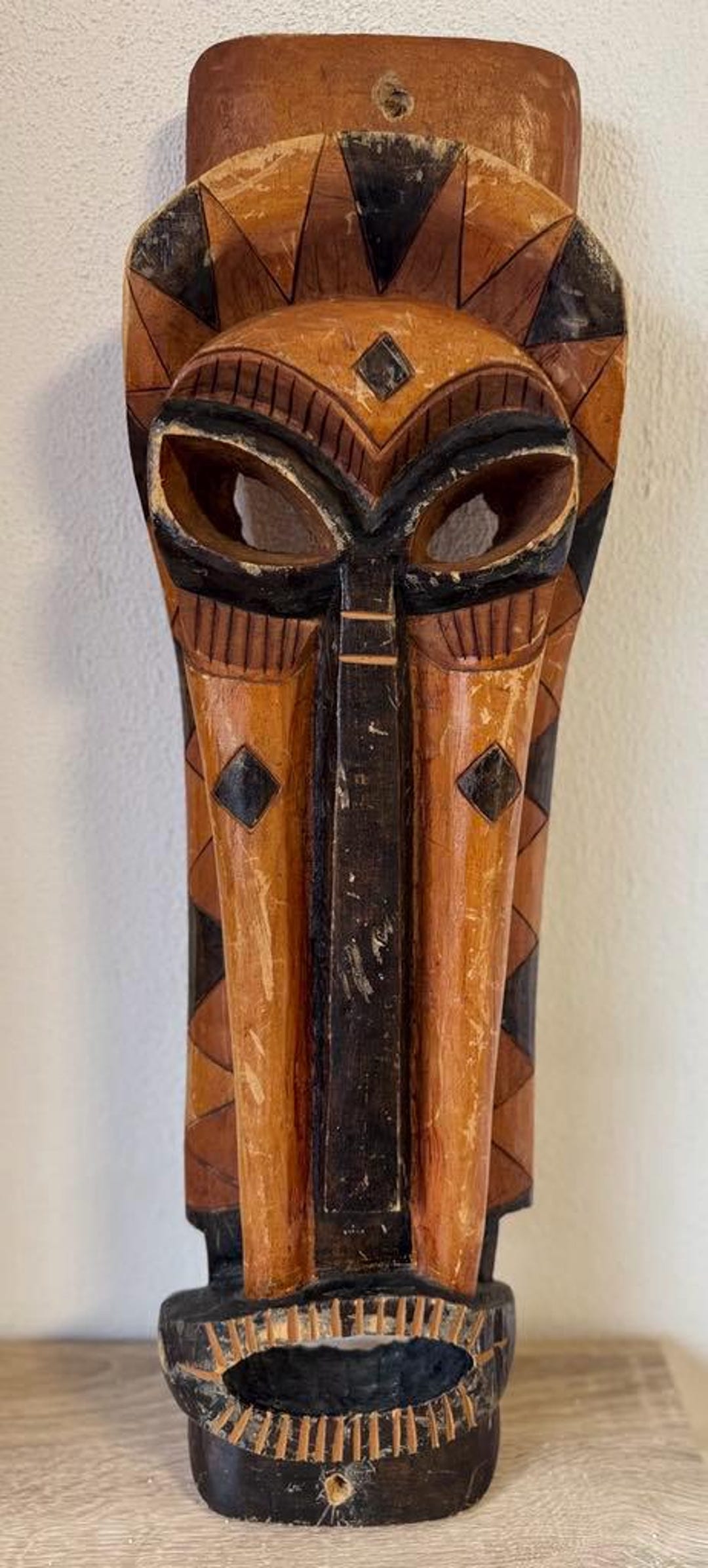 Original African Wooden Mask From Mozambique, Hand-carved, Unique Piece ...