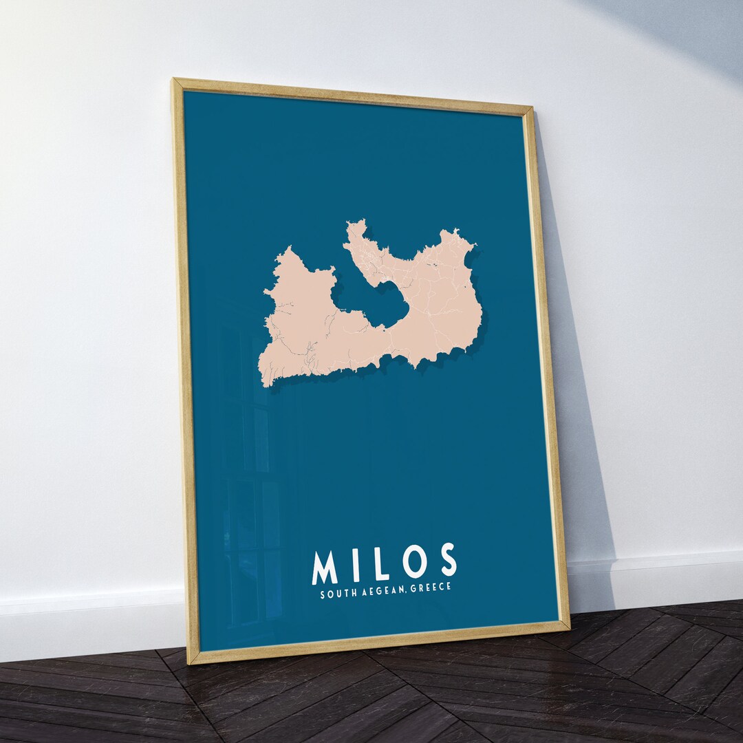 MILOS Map Print MELOS Griechische Inselkarte Print - Etsy.de