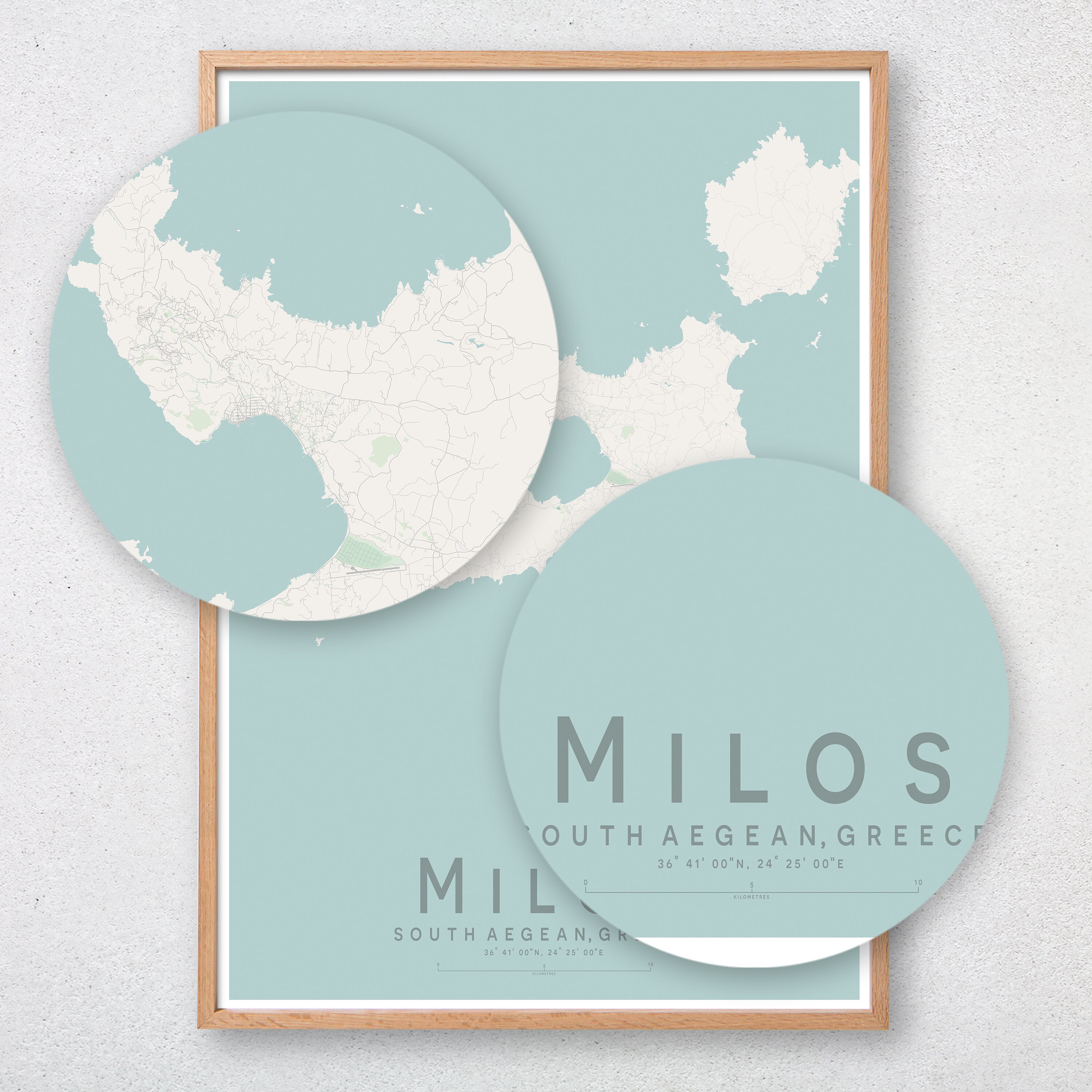 MILOS Map Print Melos Greek Island Map Print Wall Art Poster ...