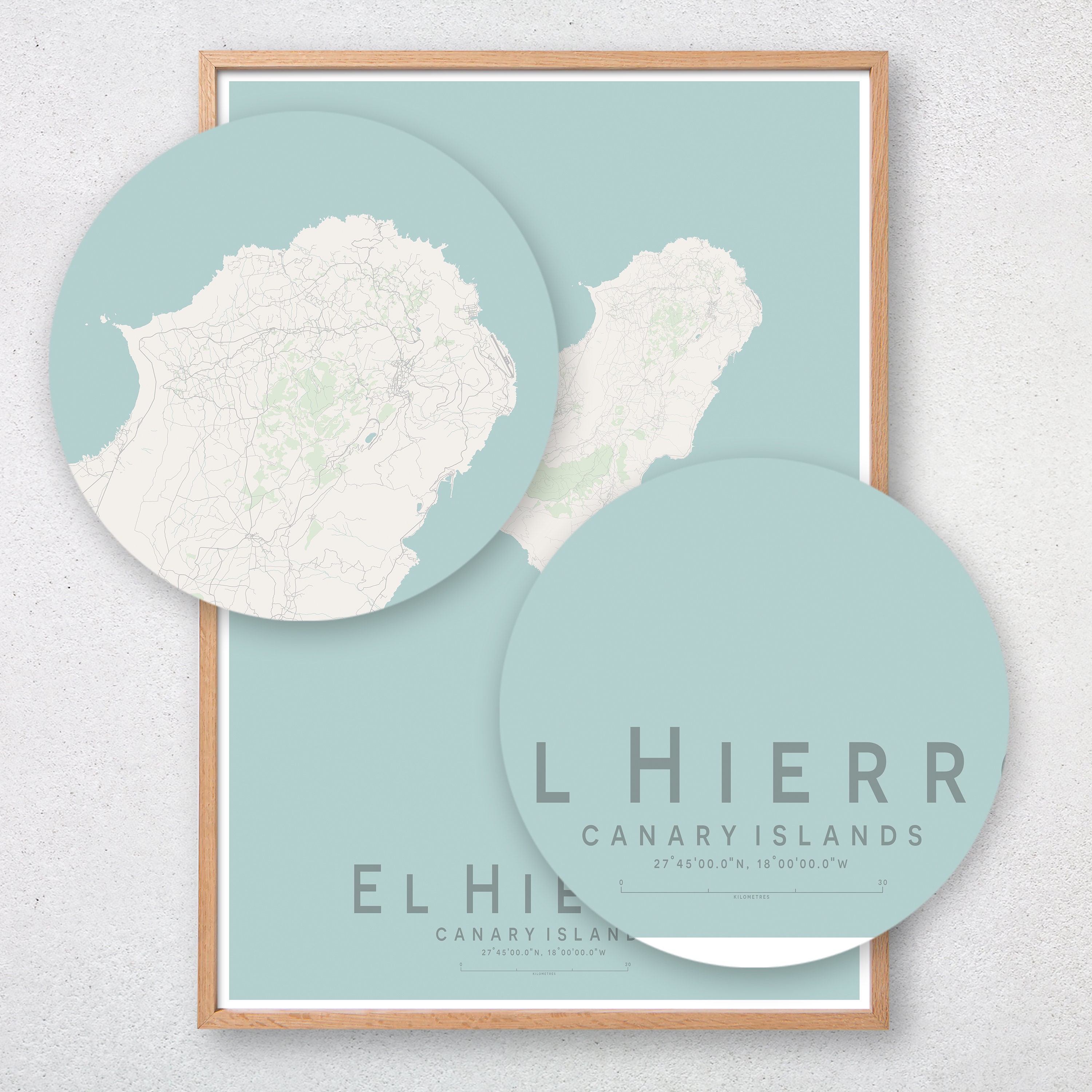 EL HIERRO Map Print Canary Islands Map Print Wall Art Poster ...