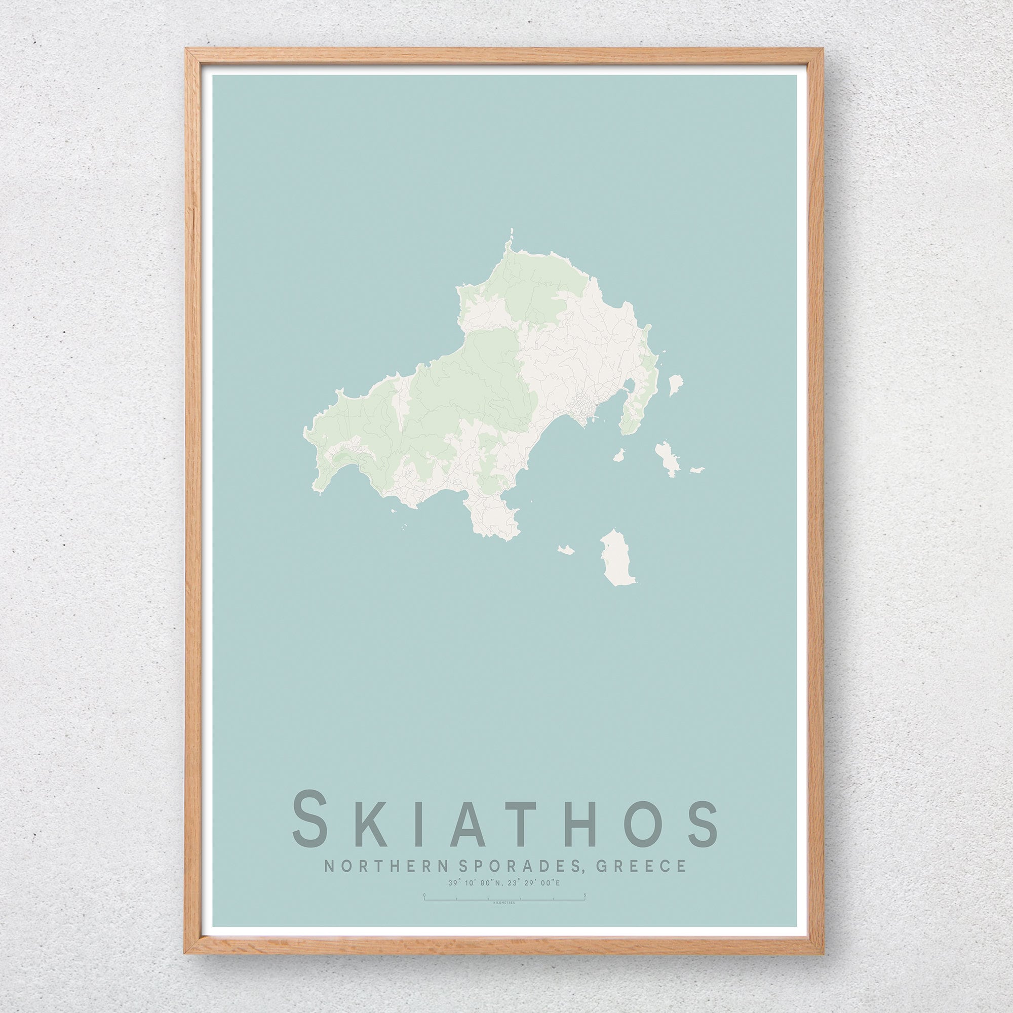 SKIATHOS Map Print Greek Island Map Print Wall Art Poster - Etsy UK