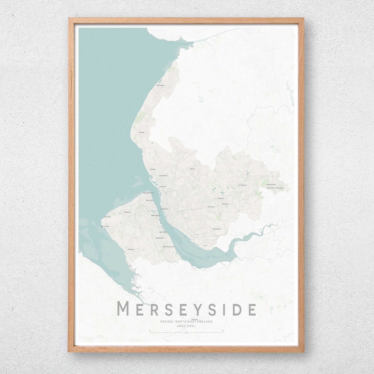 MERSEYSIDE Map Print England County Map Print Mono Wall - Etsy UK