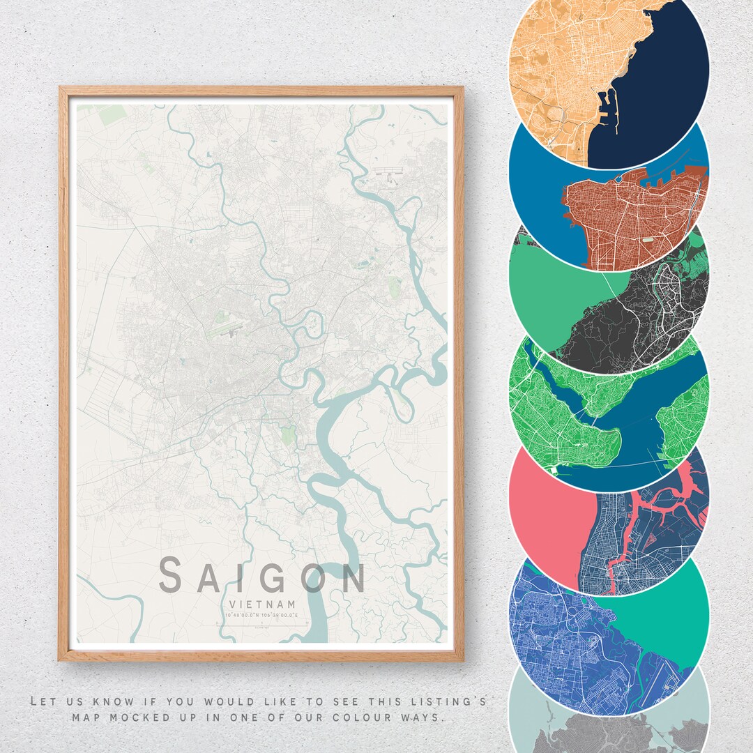 SAIGON Map Print Spain Map Print Wall Art Poster Minimalistic Wall ...