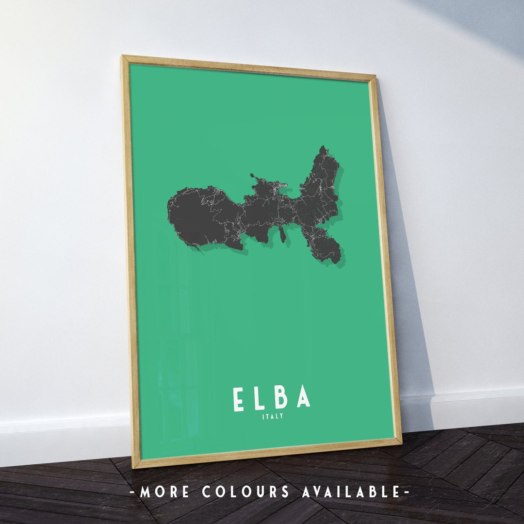 ELBA Map Print Mediterranean Island Map Print Italy Wall - Etsy