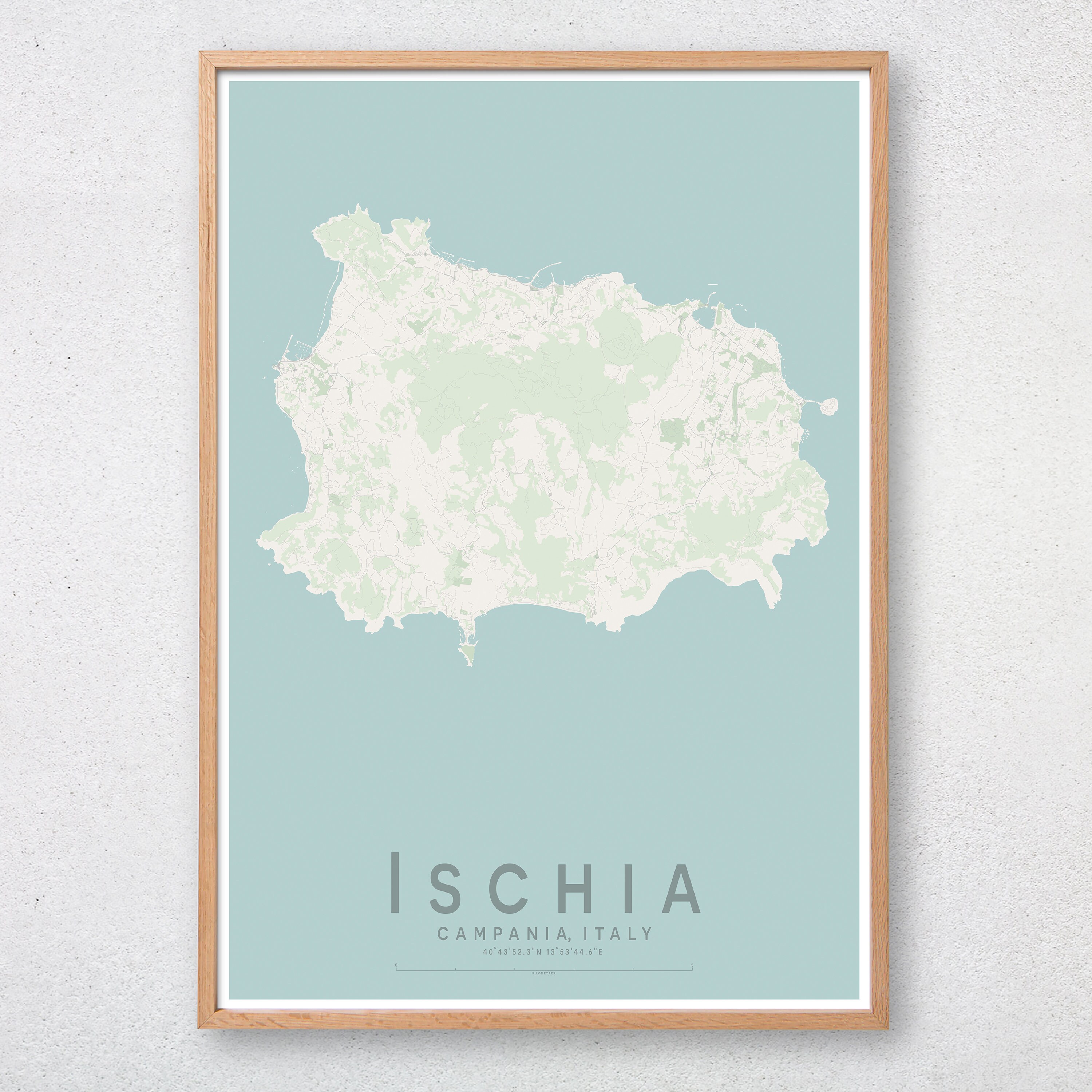 ISCHIA Map Print Italian Island Map Print Italy Wall Art - Etsy