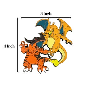 Greymon VS Charizard Digimon Pokemon Enamel Pin - Etsy