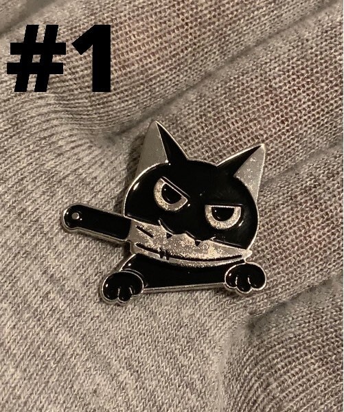 Black Cats With Knives Enamel Pins - Etsy