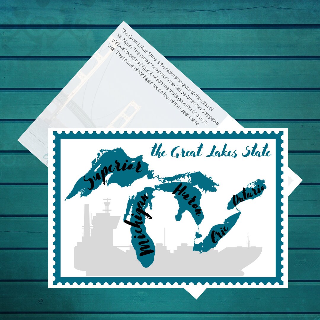 The Great Lakes State Michigan Postcard - Etsy