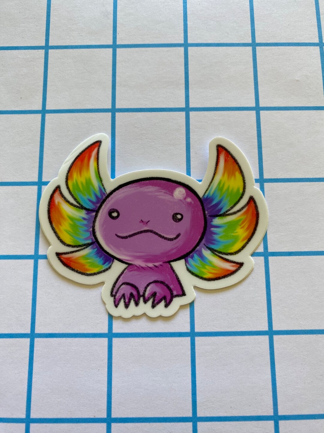 Rainbow Axolotl 3in Vinyl Sticker - Etsy