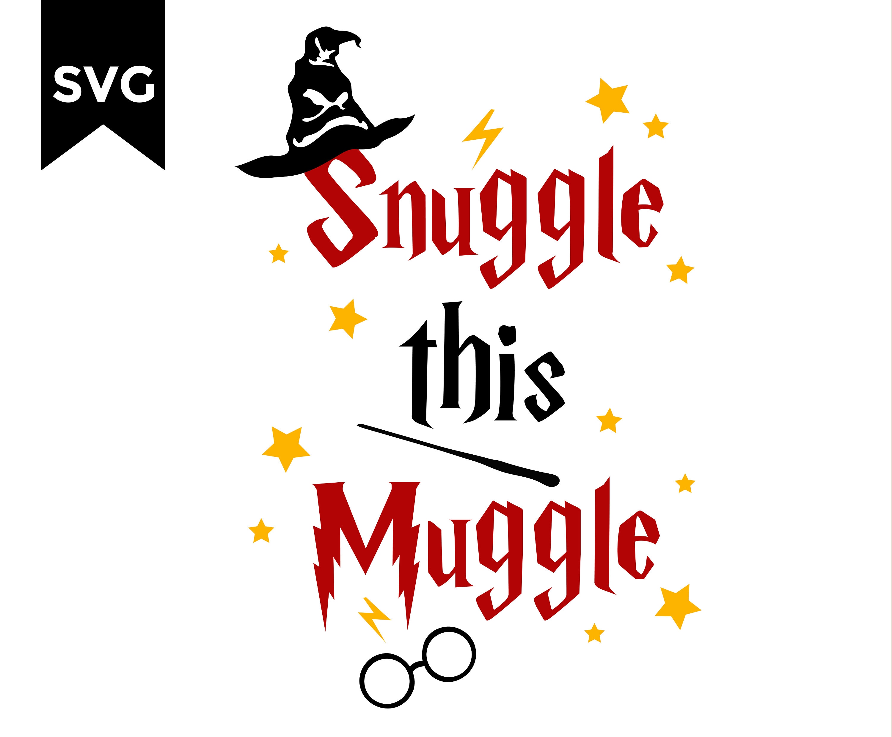 Snuggle This Muggle SVG In Color Harry Potter Clipart Harry | Etsy