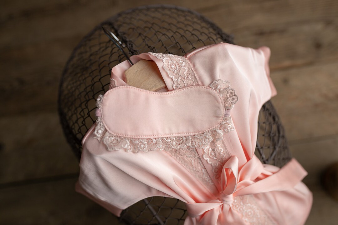Baby Girl Outfit,evening Robe & Blindfold,photo Prop Newborn,newborn ...