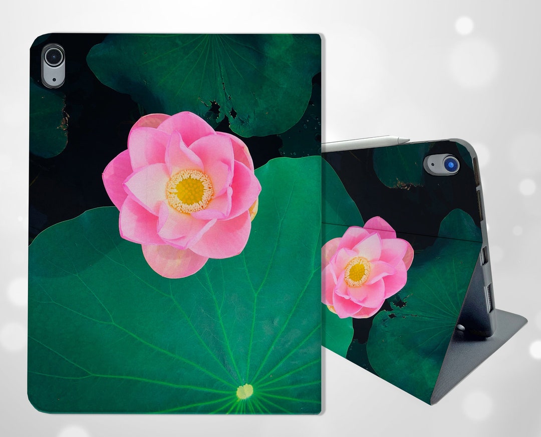 Lotus Flower iPad Case With Pencil Holder iPad Air Case M2 iPad Pro 12. ...