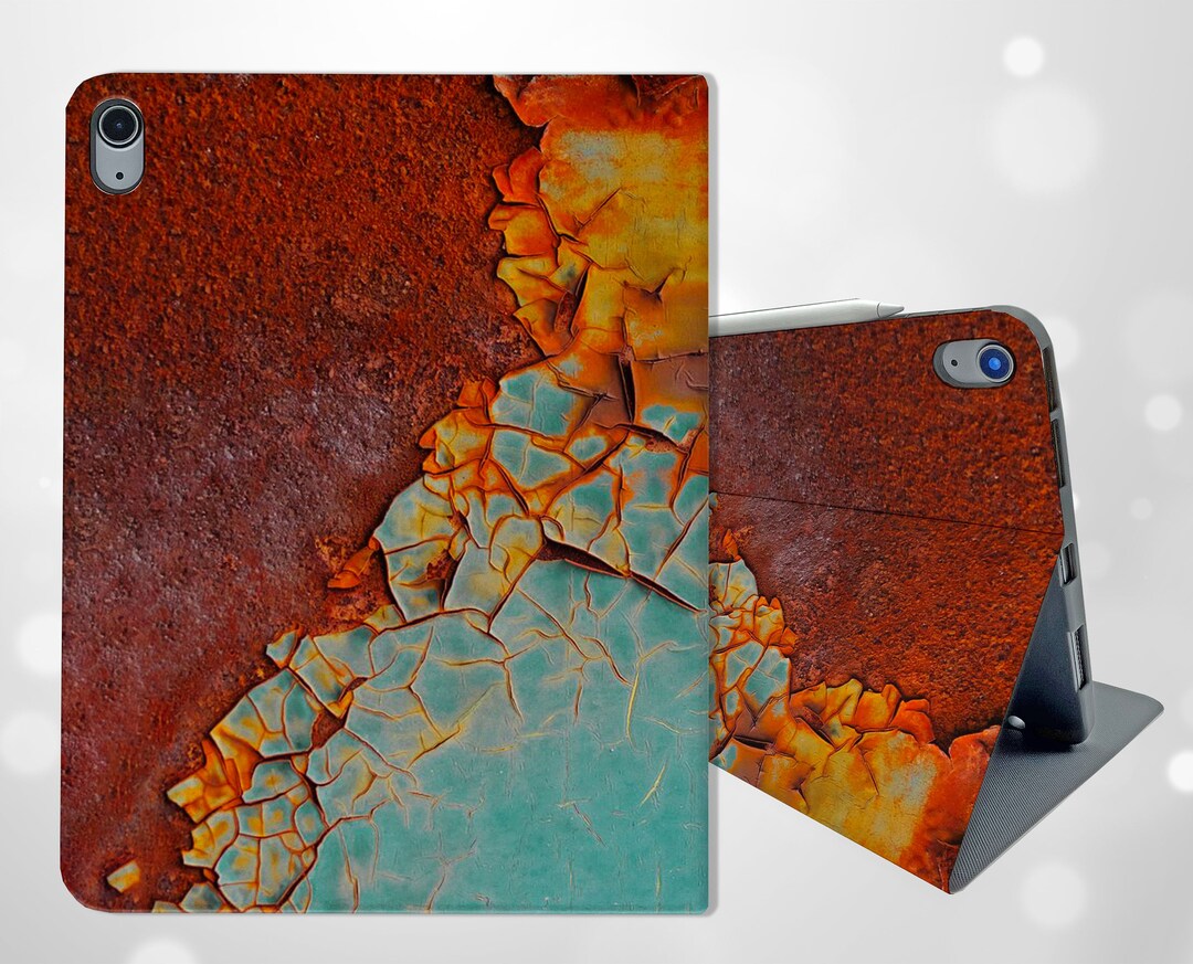 Rusted Metal iPad Case With Pencil Holder iPad Air Case M2 iPad Pro 12. ...