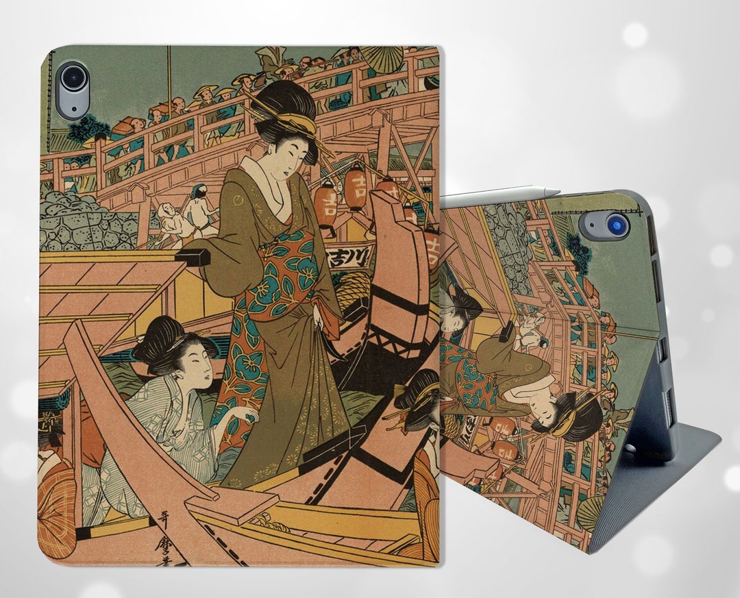 Japanese Women iPad Case With Pencil Holder iPad Air Case M2 iPad Pro ...