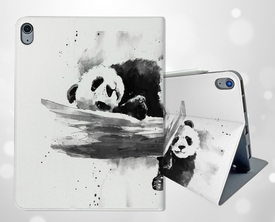 Cute Panda iPad Case With Pencil Holder iPad Air Case M2 iPad Pro 12.9 ...