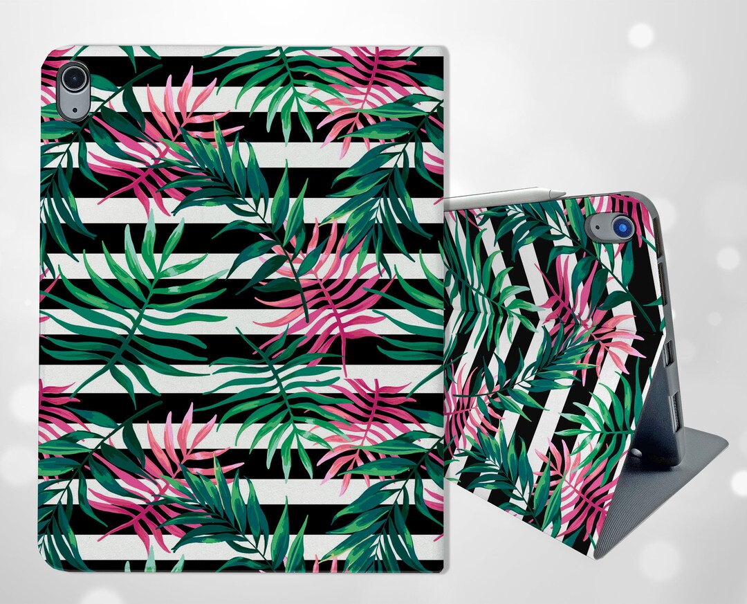 Tropical Leaves iPad Case With Pencil Holder iPad Air Case M2 iPad Pro ...