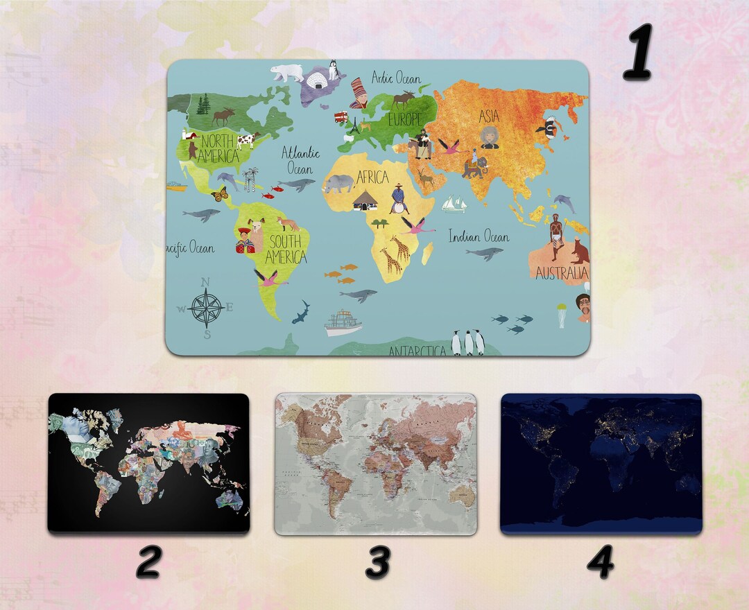 World Map M2 MacBook Pro Case M2 Air 15 Inch Case MacBook Pro 16 Inch ...