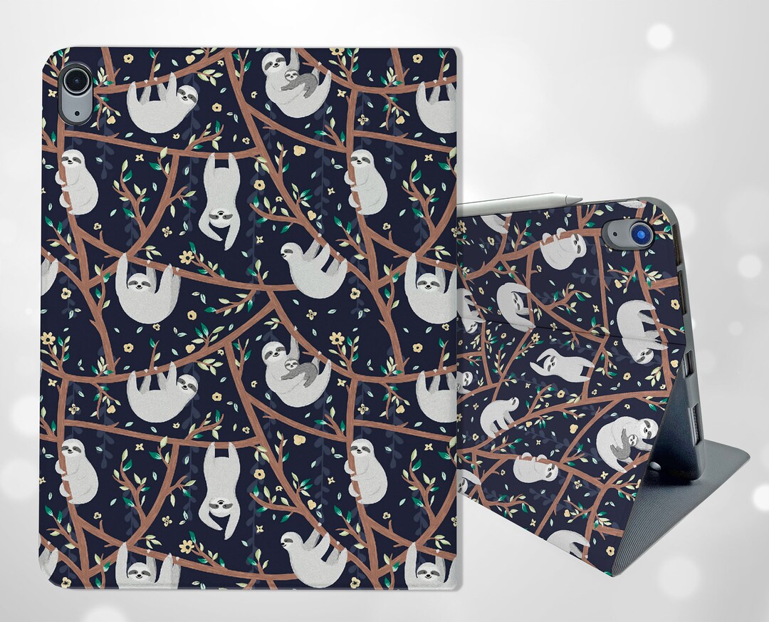 Kawaii Sloths iPad Case With Pencil Holder iPad Air Case M2 iPad Pro 12 ...