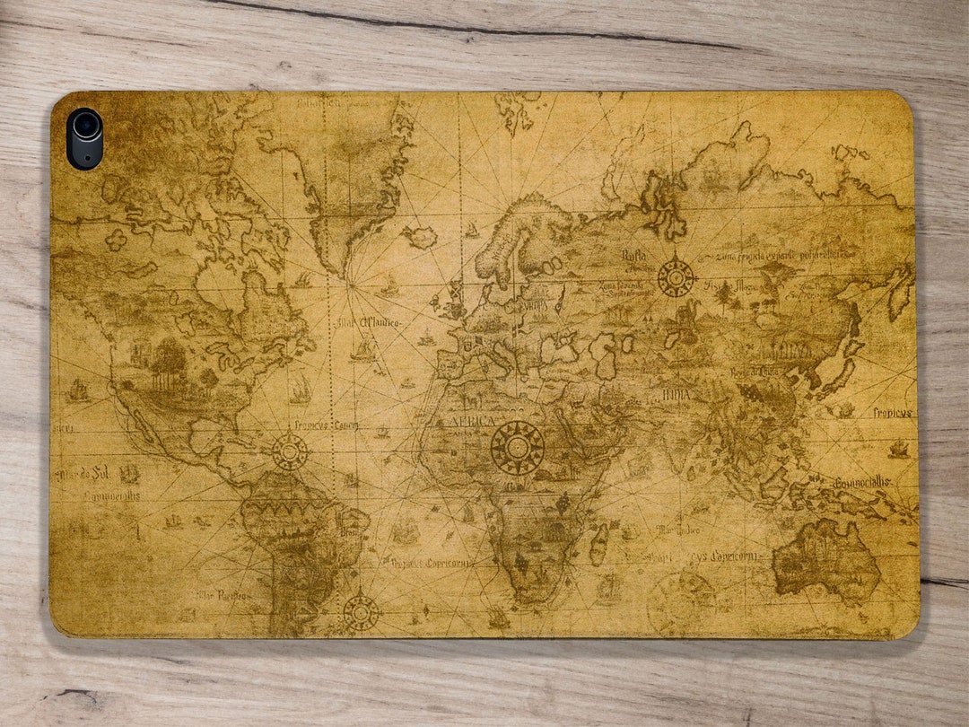 Vintage World Map iPad Case With Pencil Holder iPad Air Case M2 iPad ...