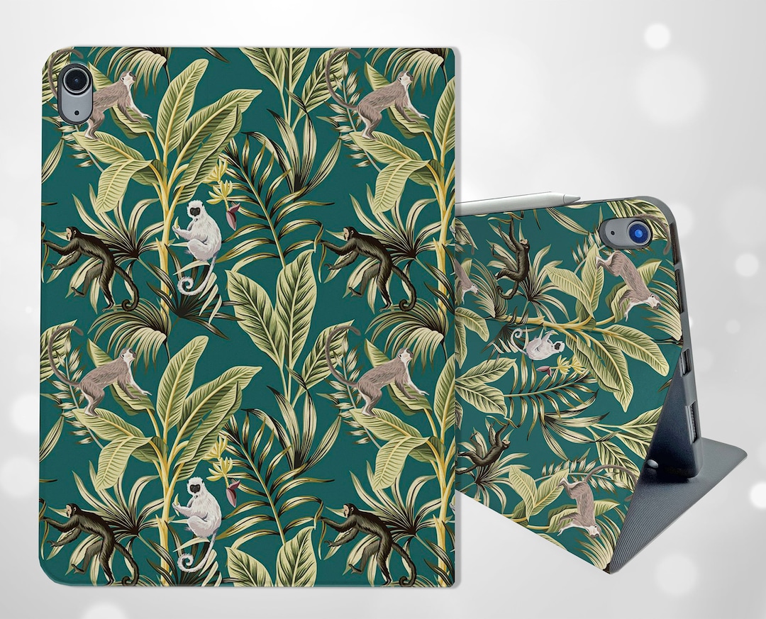 Cute Monkey iPad Case With Pencil Holder iPad Air Case M2 iPad Pro 12.9 ...