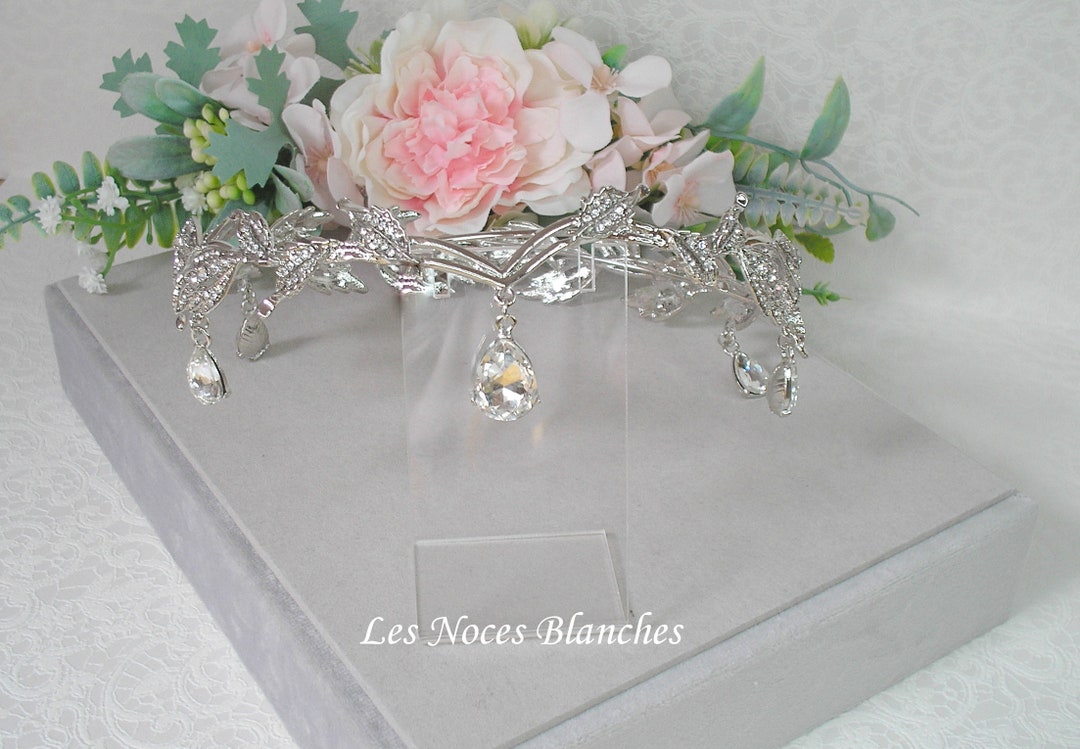 Diadem Jewel Forehead Crown Married Silver Aged Rhinestone Crystal Ref ...
