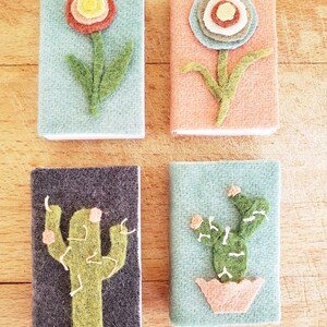 Cacti and Flowers Decorative Match Boxes, Handmade Felt Covered Match ...