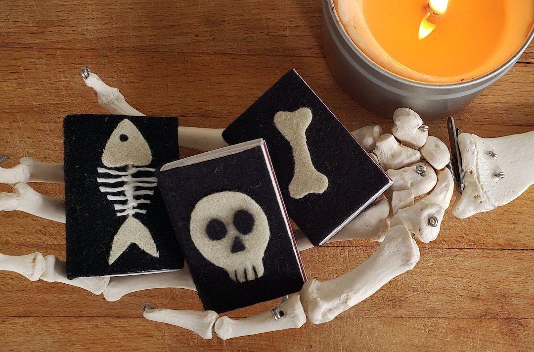 Dem Bones, Halloween Themed Matchboxes, Skull, Fish Skeleton, Handmade ...