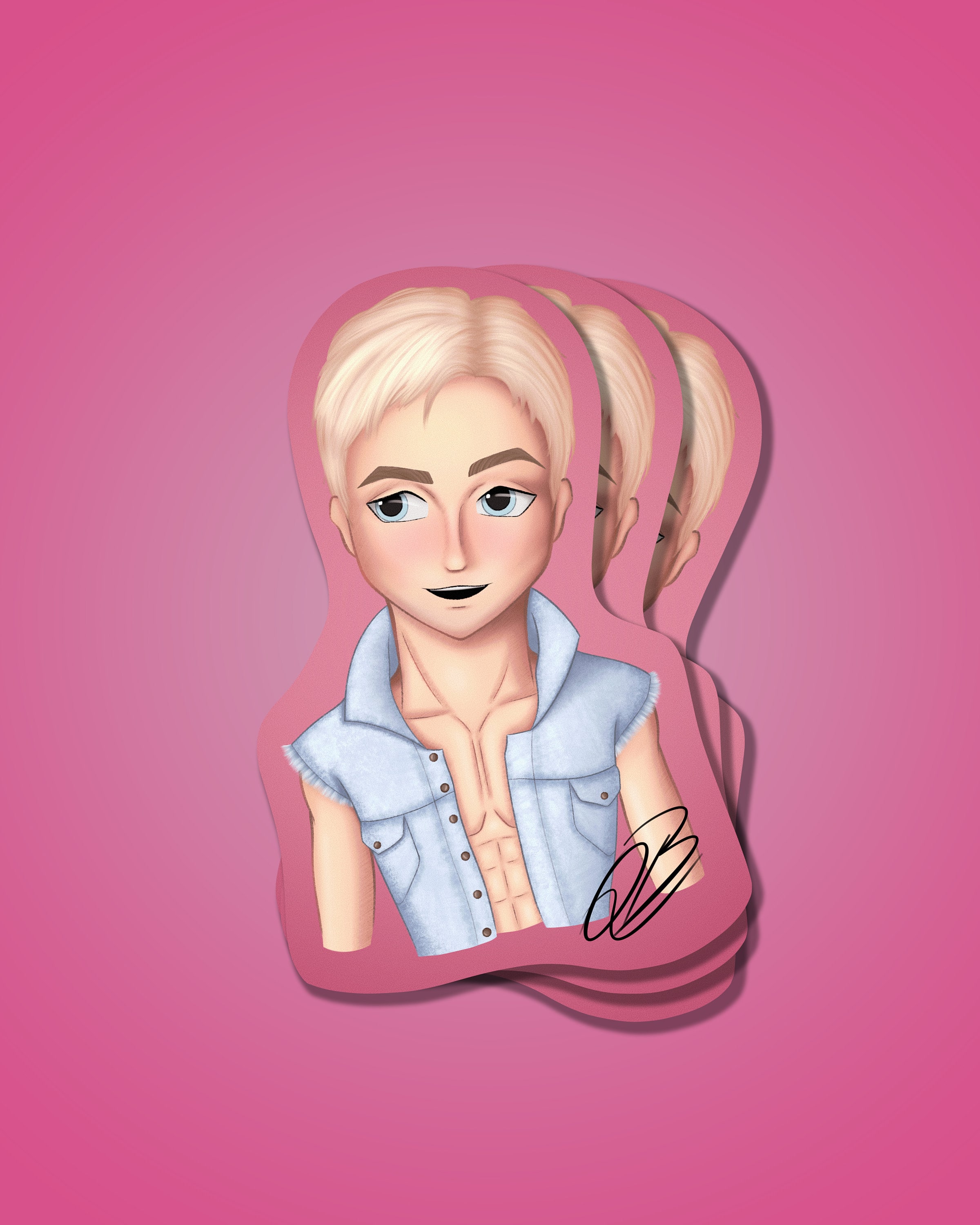 Ken Sticker Stickers Semi Glossy Ryan Gosling Anime - Etsy