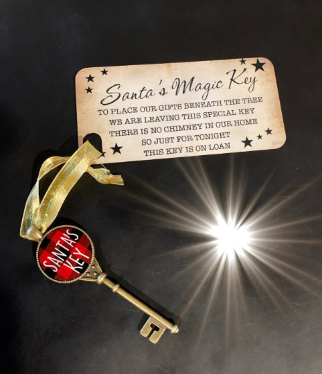Santa's Magic Key on Metal Poem Card Santa Key Santa's Key No Chimney ...
