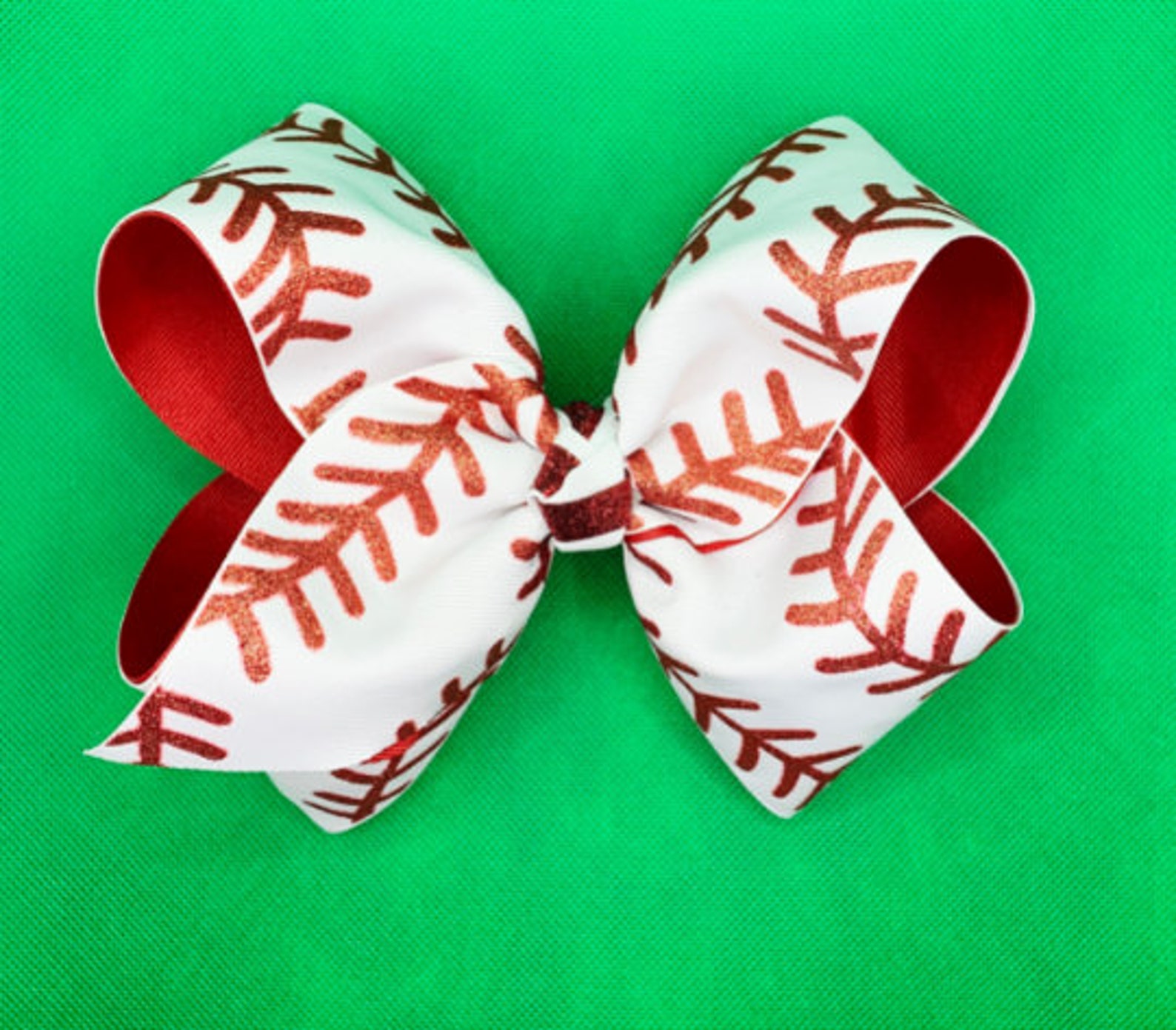 Large Sparkly Baseball Hair Bow USA Made Large Hair Bow - Etsy UK