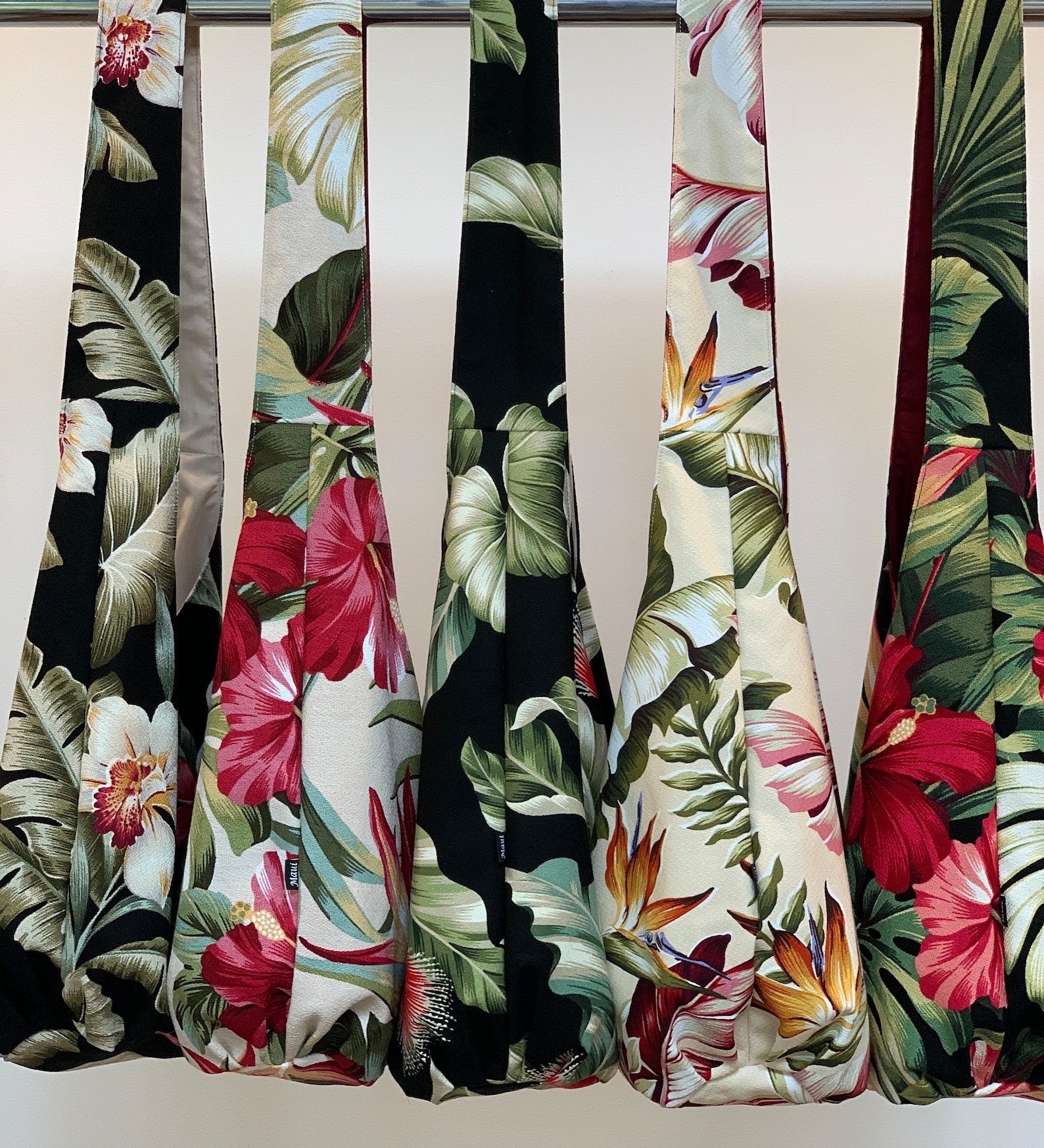Hawaiian Barkcloth Shoulder Bag: Bird of Paradise & Banana Leaf Print ...