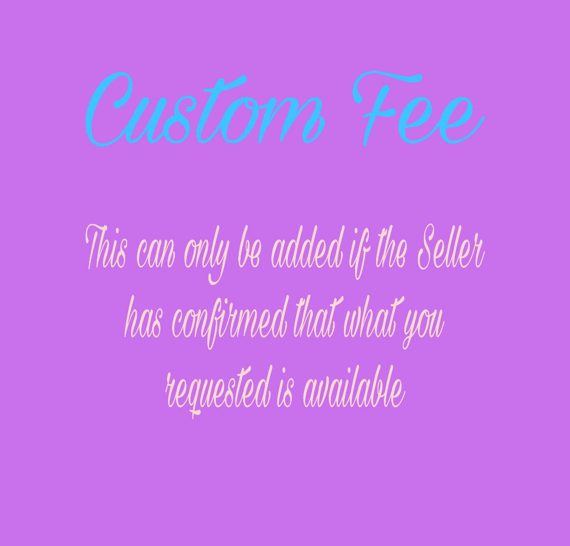 Custom Fee - Etsy