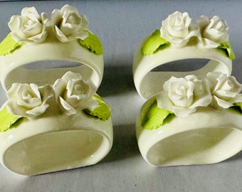Handmade Stoneware Ceramic Knot, Ceramic Napkin Ring Set of 4 Brick ...