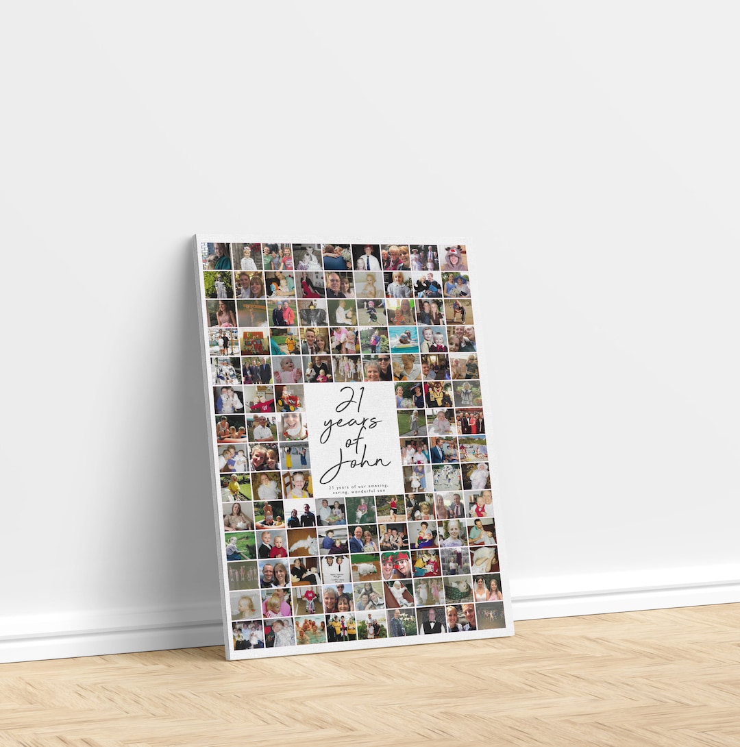 21 Years of Birthday Photo Collage, 21st Birthday Gift, Gifts for Her ...