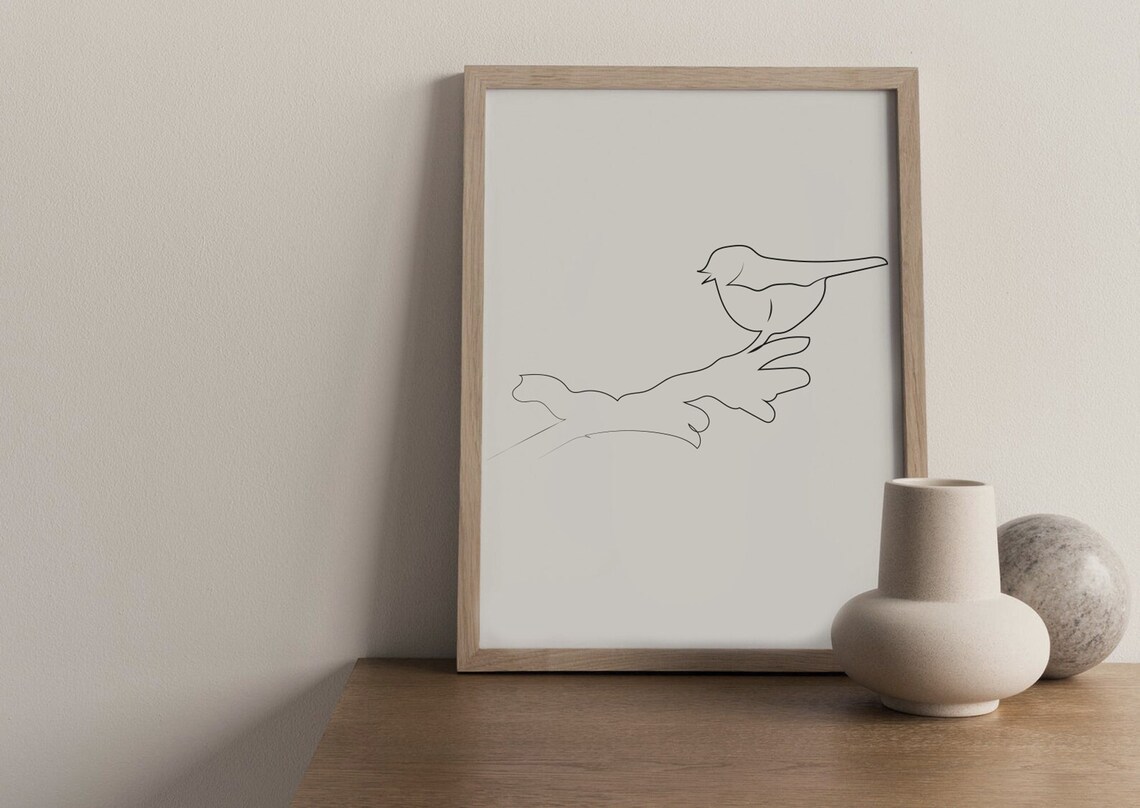 Bird One Line, Minimal Bird Line, Bird Line Poster, Minimalist Print ...