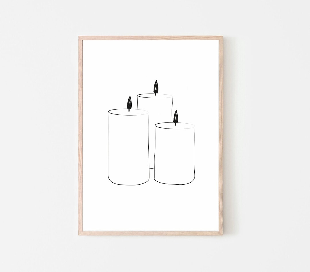 Candle One Line, Minimal Candle Line, Candle Line Poster, Minimalist ...