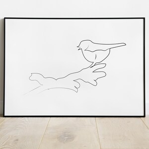 Bird One Line, Minimal Bird Line, Bird Line Poster, Minimalist Print ...