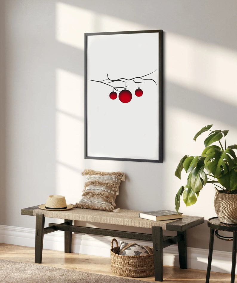 Kerstballen, Minimal Christmas'ballen, Kerst Poster, Kerst Print, Kerst ...