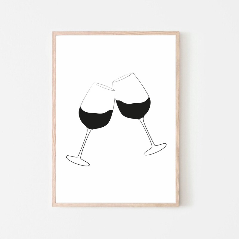 Wine Line Drawing - Etsy