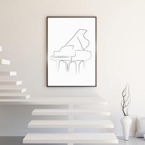 Piano One Line, Minimal Piano Line, Piano Line Poster, Minimalist Print ...