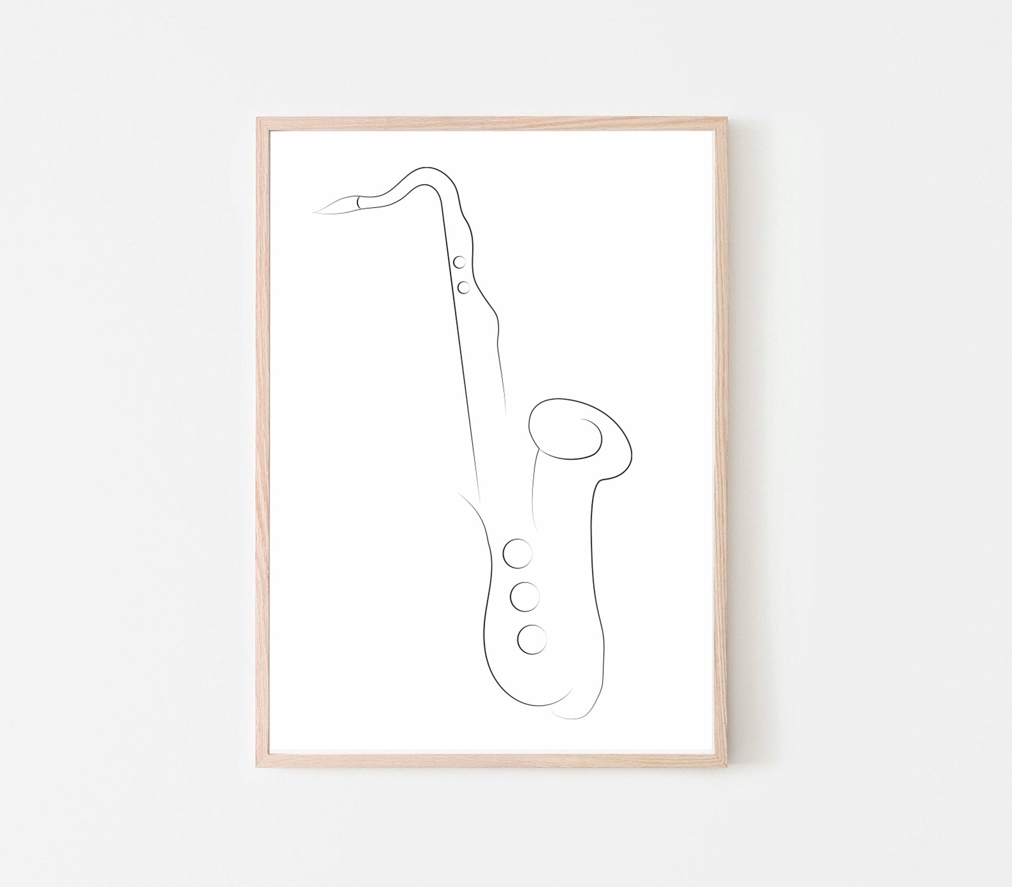 Line Art Music Print, Minimal Sax Line, Musical Poster, Minimalist ...