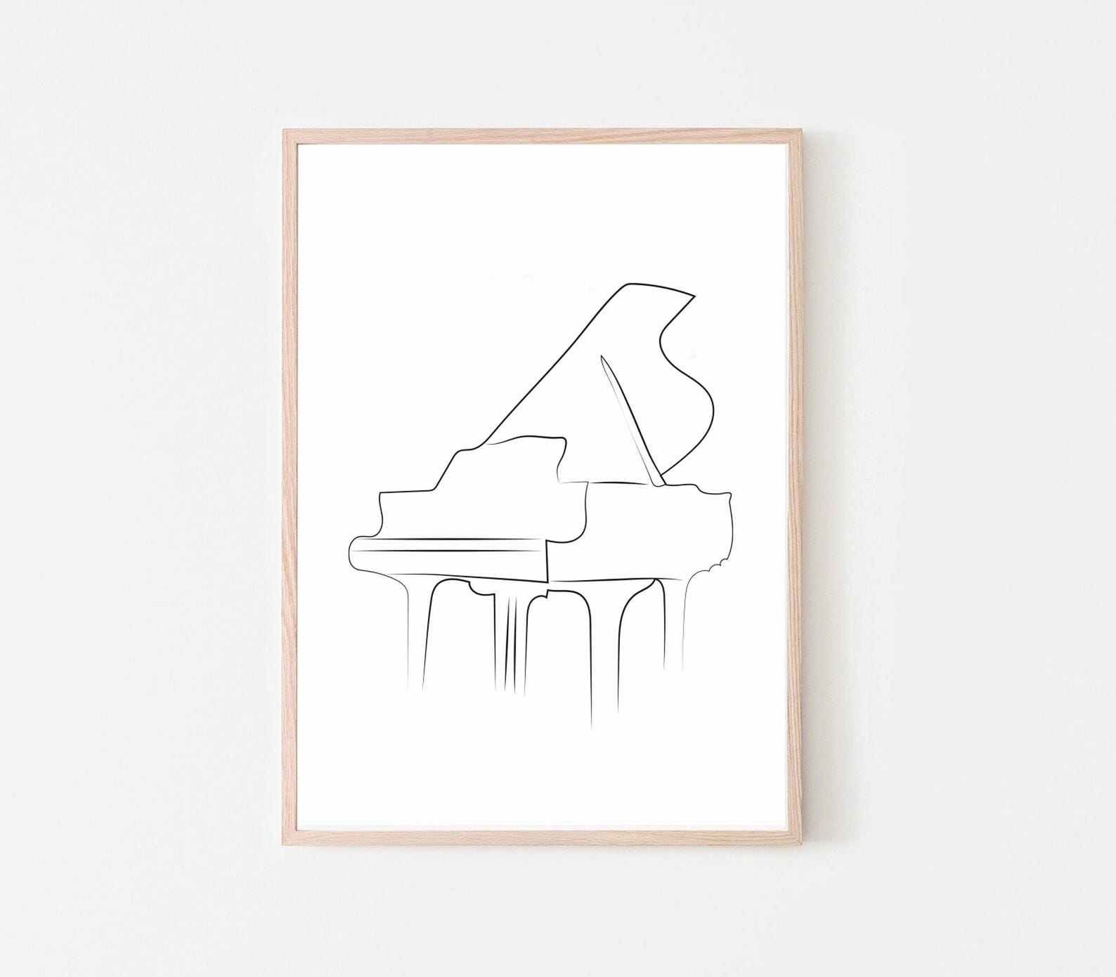 Piano One Line, Minimal Piano Line, Piano Line Poster, Minimalist Print ...