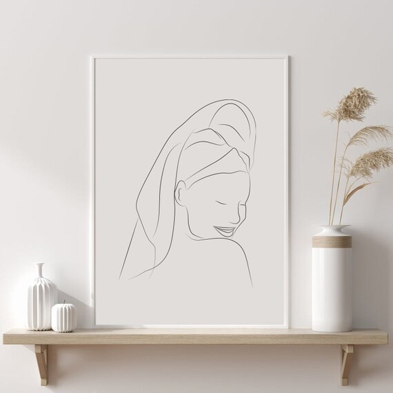 Line Art Woman Body Print Minimal Woman Line Female Poster | Etsy