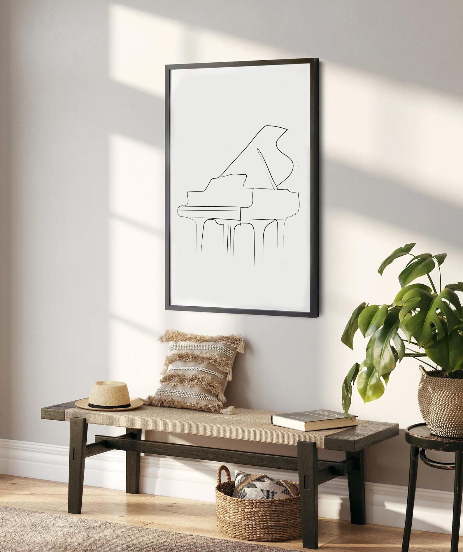 Piano One Line, Minimal Piano Line, Piano Line Poster, Minimalist Print ...