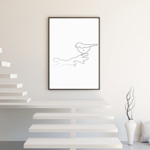 Bird One Line, Minimal Bird Line, Bird Line Poster, Minimalist Print ...